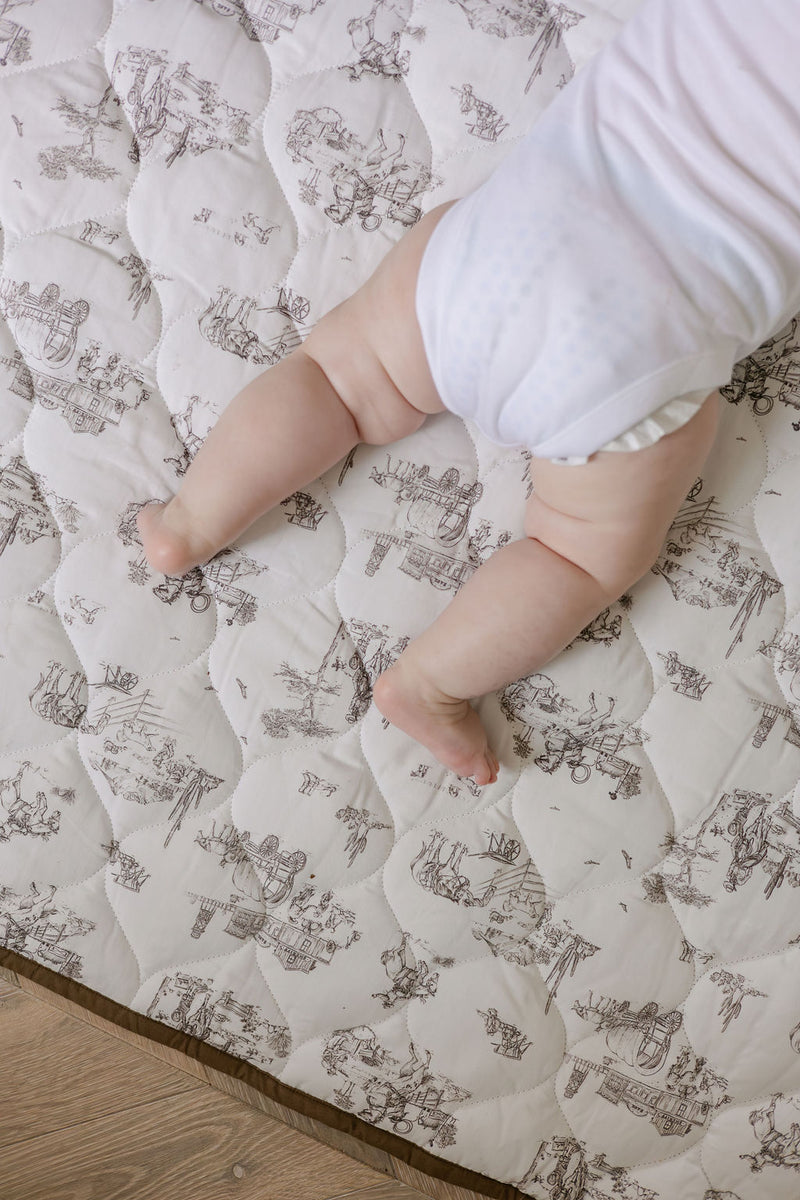 Western Toile Quilted Playmat - Organic Cotton Baby Playmat – The ...