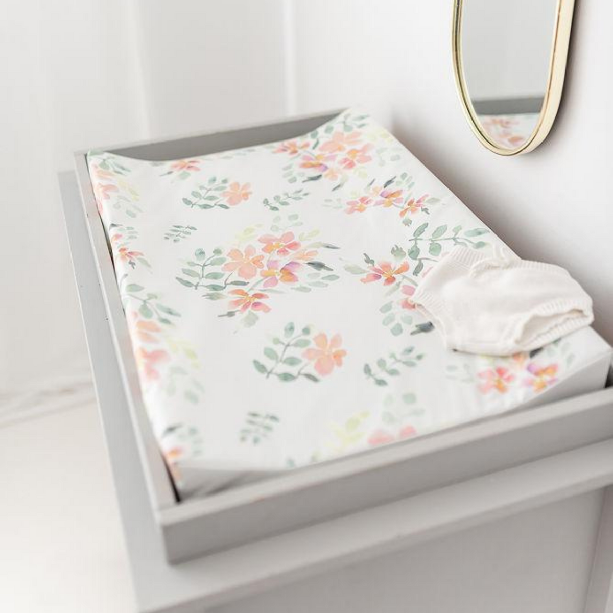 Pretty Stems White Anti Roll Wedge Mat | The Gilded Bird | Wedge Mats